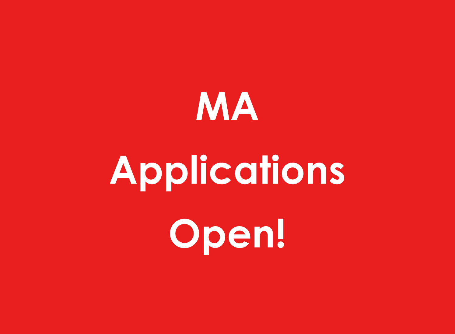MA Applications Open - October 2021/2022 Intake - The Open College of ...